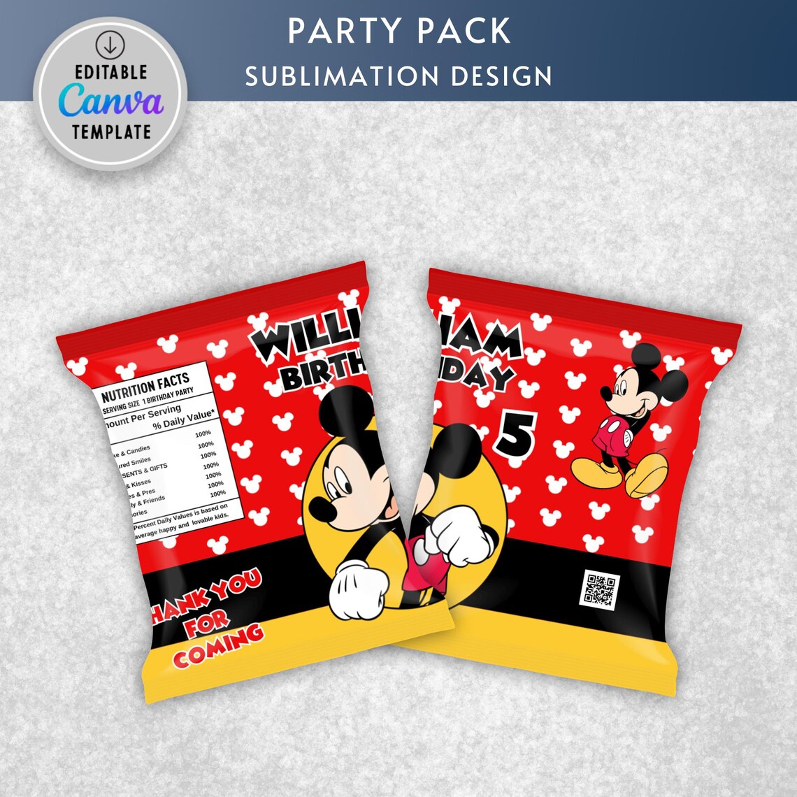 Labels for Mickey Mouse Party Pack - Chip Bag - Favor Bag - Juice ...