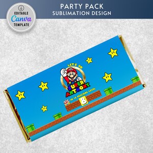 Editable Super Mario Kids Party Bundle Kit, Template Printable, Kids ...