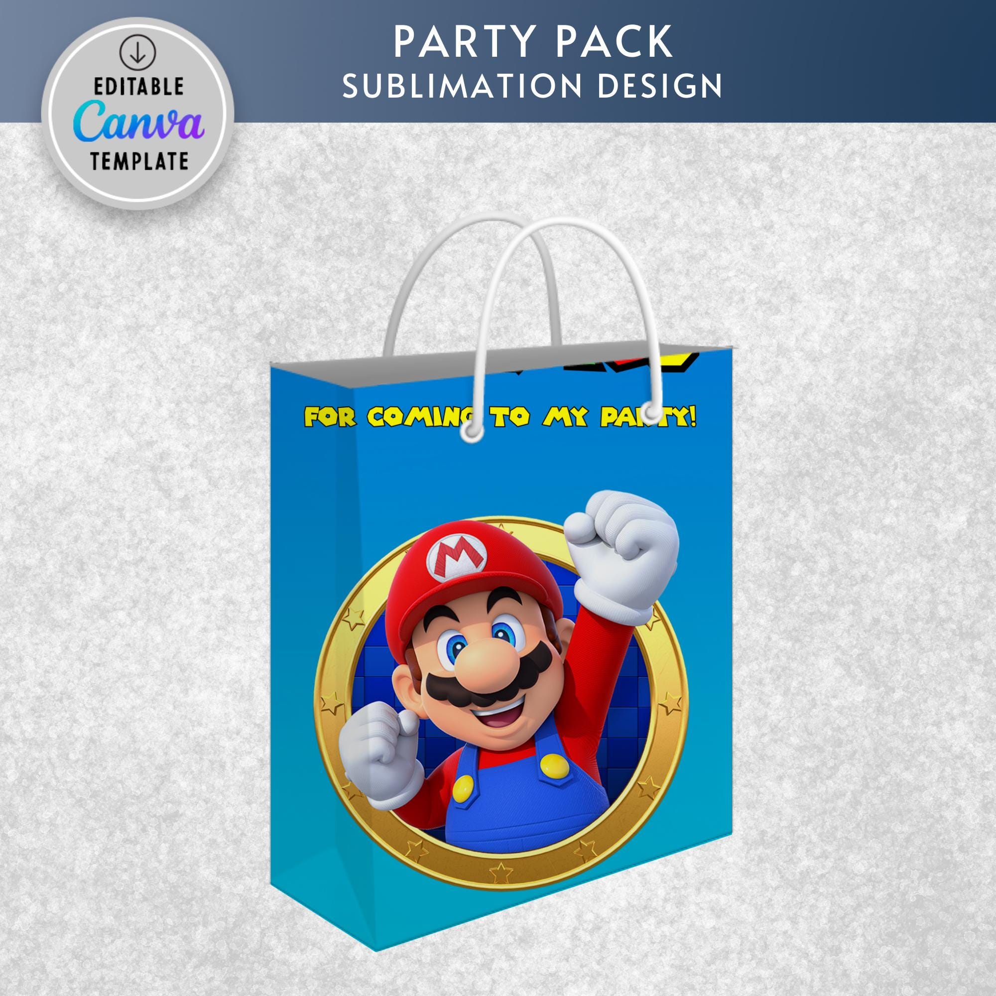 Editable Super Mario Kids Party Bundle Kit, Template Printable, Kids ...