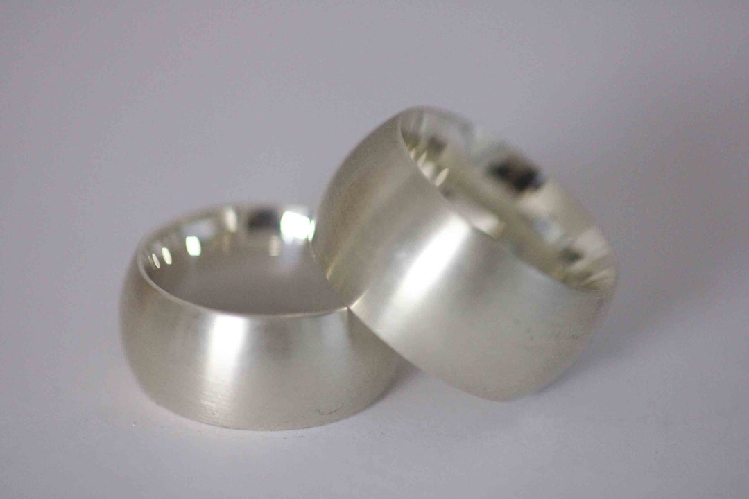 Wide Wedding Rings / Friendship Rings in Solid Silver 925, Marriage ...