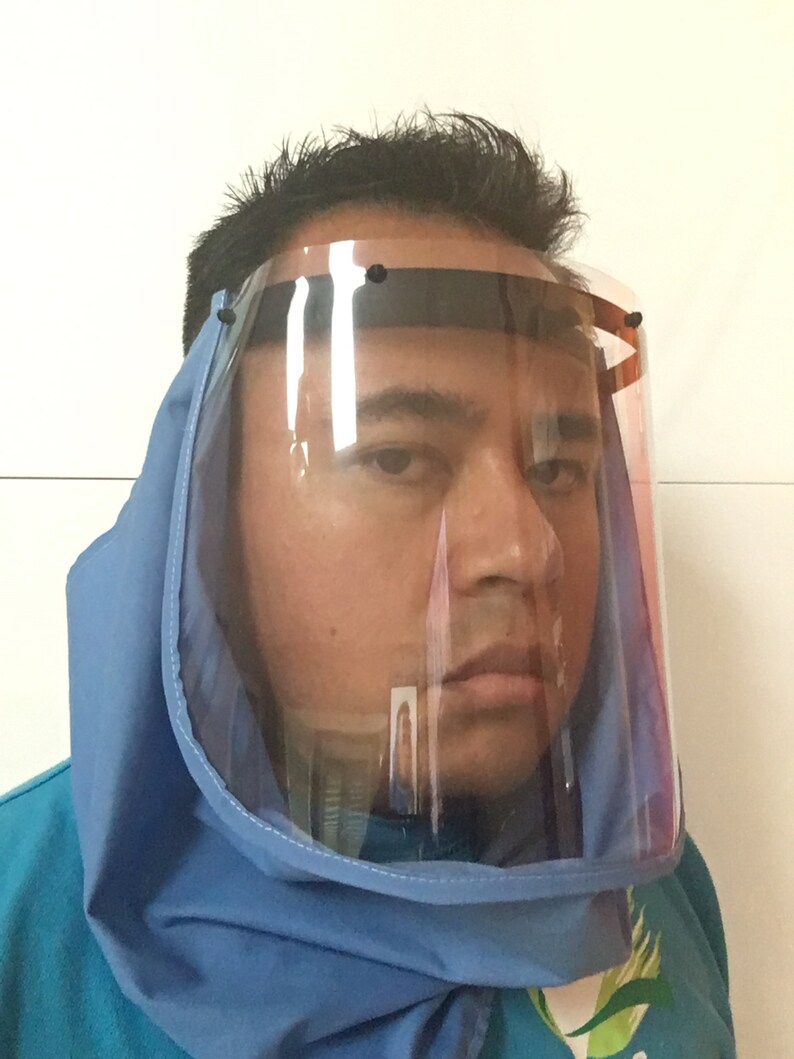 Extended face shield with cloth extension by nuPROTO Made in | Etsy