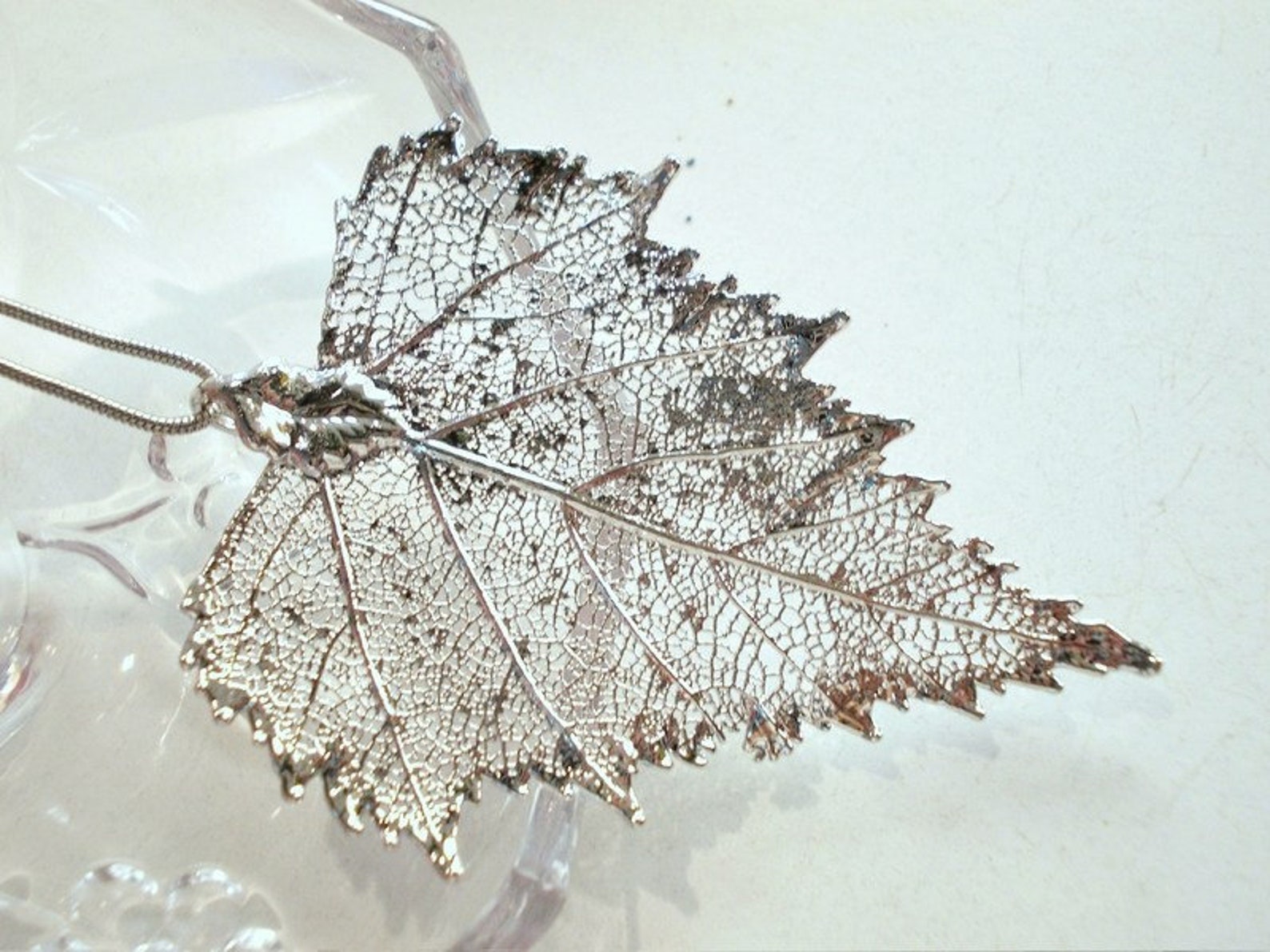 Real Birch Leaf in Sterling Silver - Etsy UK