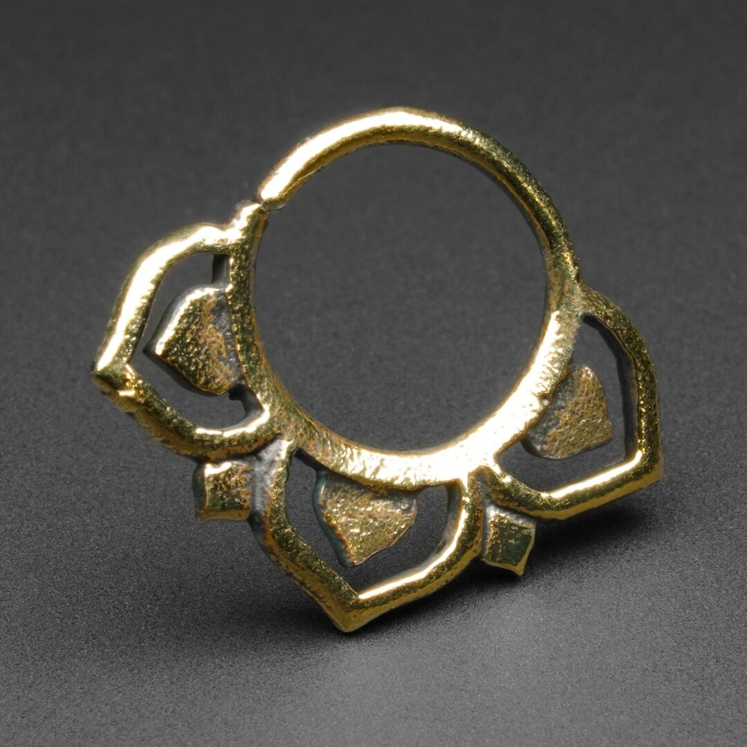 Lotus Flower Brass Seamless Septum Ring | Septum Rings & Septum ...
