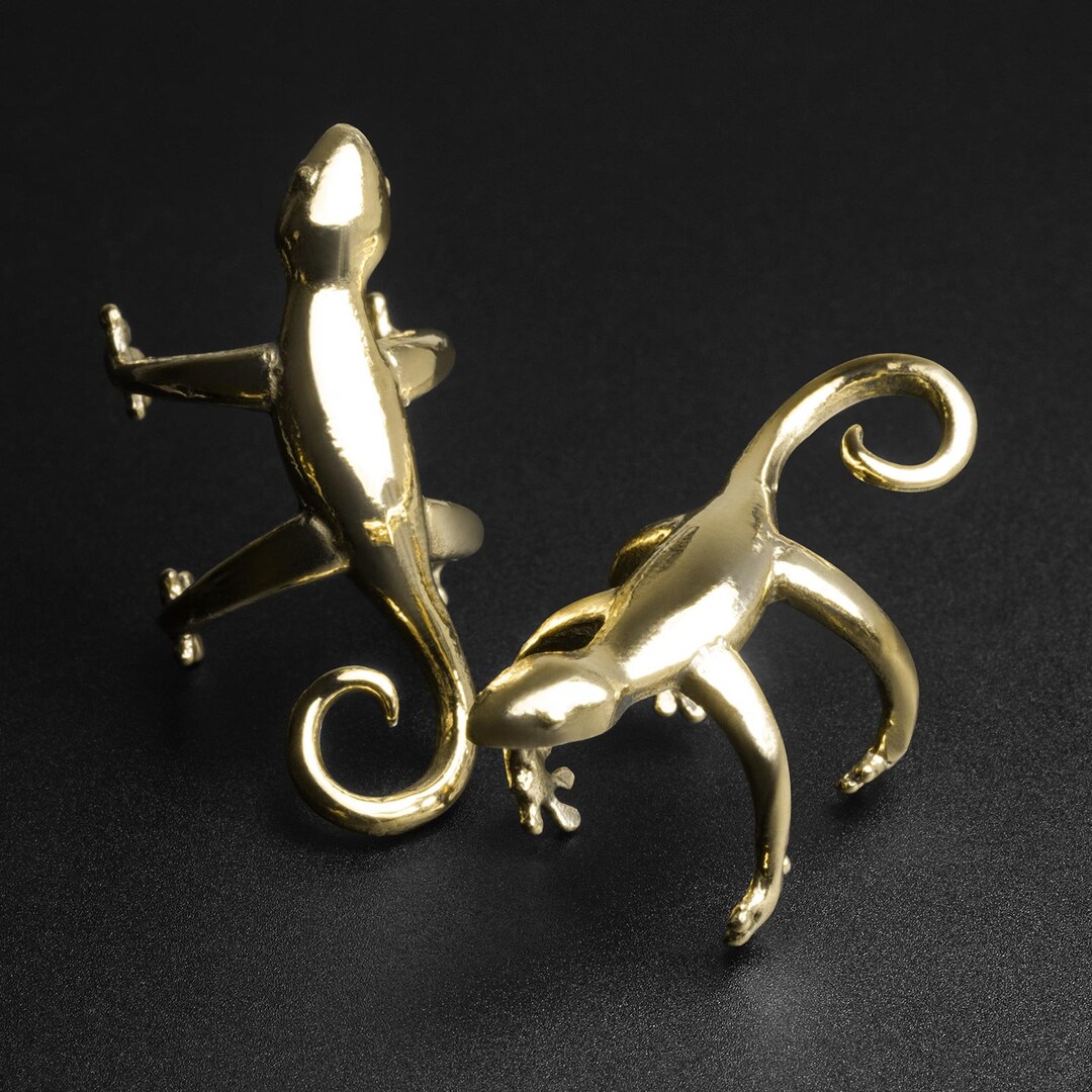 Gecko Brass Ear Cuff | Brass Ear Cuff for Stretched and Pierced Ears ...