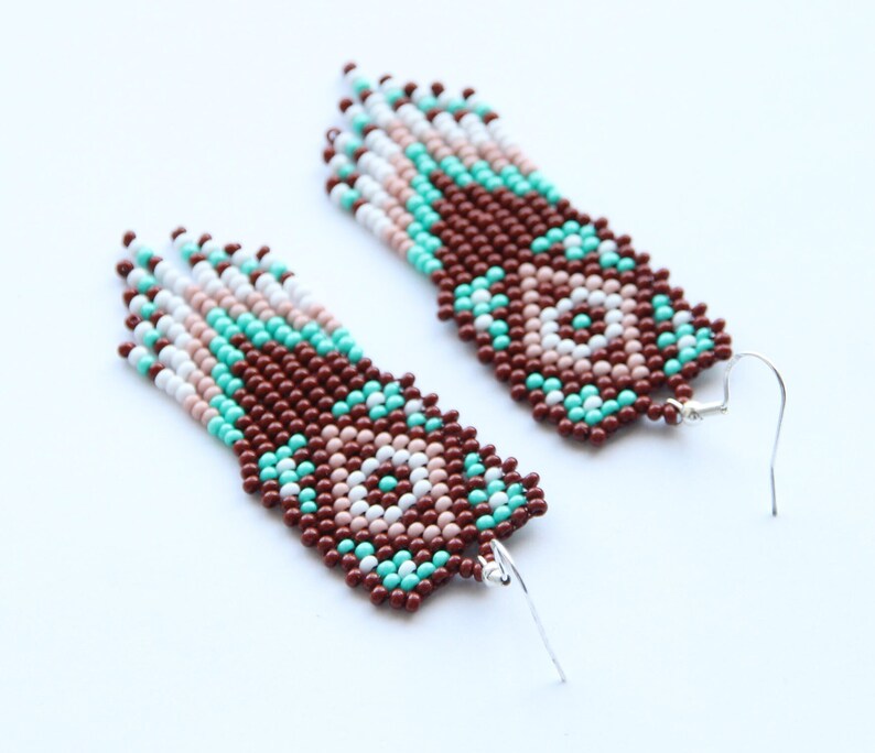 Pendientes bohemios de cuentas hechos a mano: cuentas de cristal checo ...