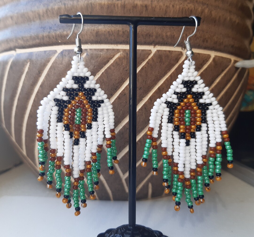 Small Native Style Earrings,beaded Handmade Earrings,summer Boho ...