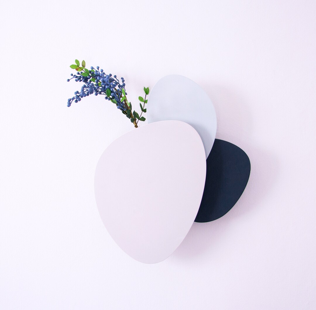 Pebble Shape Customisable Arrangement Wall Vase/sculpture Set in Cool ...