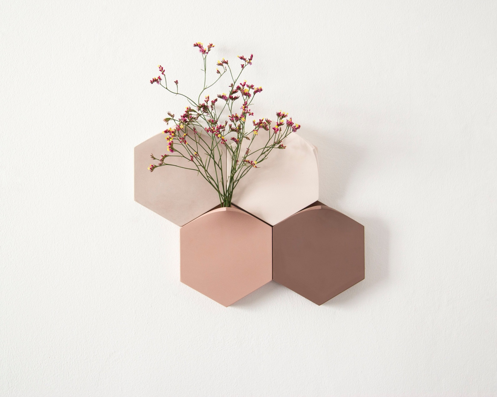 Pre-set Hexagonal Modular Wall-mount Vase in Warm Grey by - Etsy