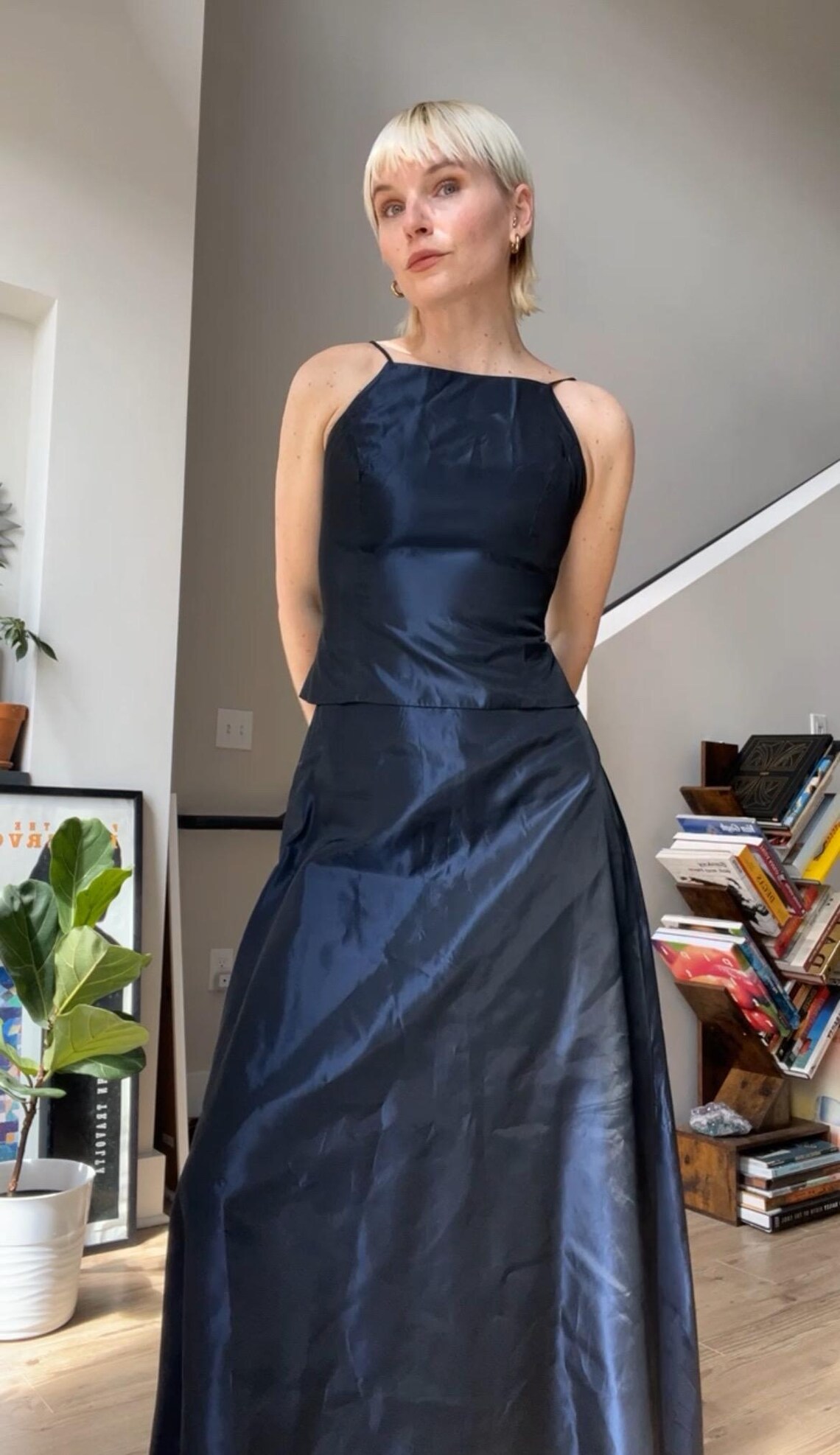 VTG 90 Bill Levkoff Blue Metallic Skirt Set - Etsy
