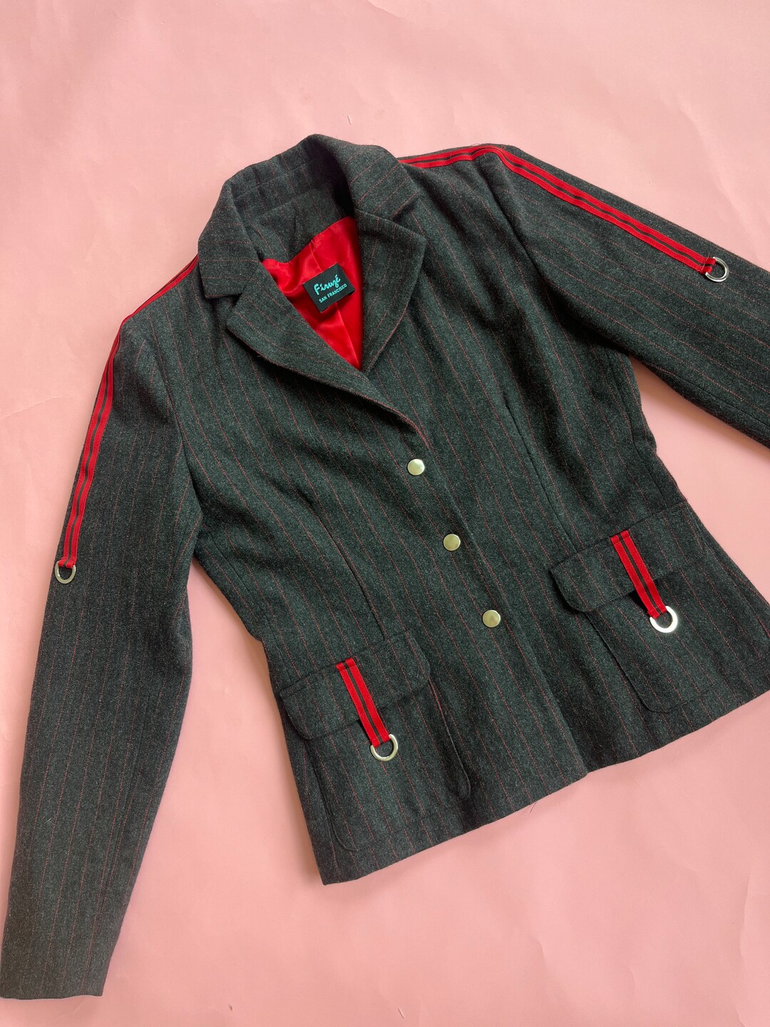 VTG 90s Pinstripe Punk Blazer - Etsy