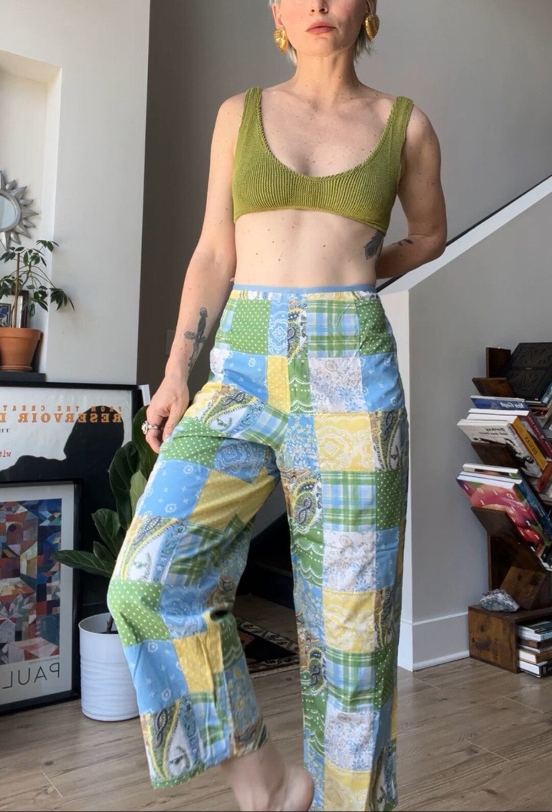 VTG 90s Patchwork Capri Pants - Etsy