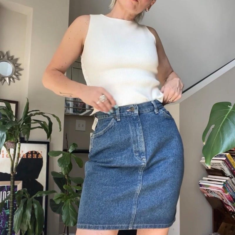 Vintage Lee Denim Skirt - Etsy