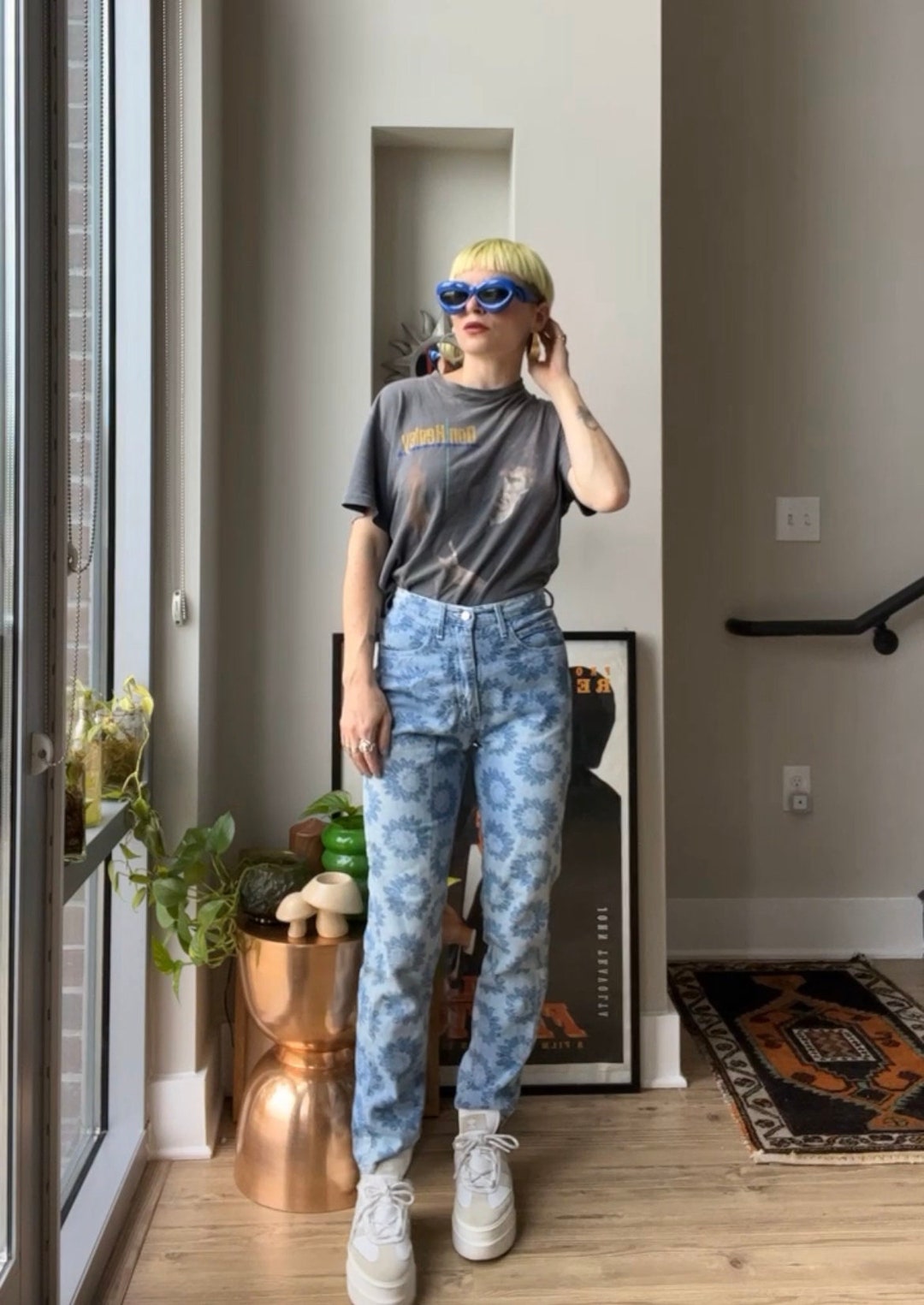 VTG 80s Guess Printed High Waisted Jeans - Etsy