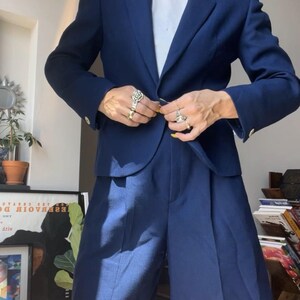 VTG 80s Navy Blue Shorts Suit Set - Etsy