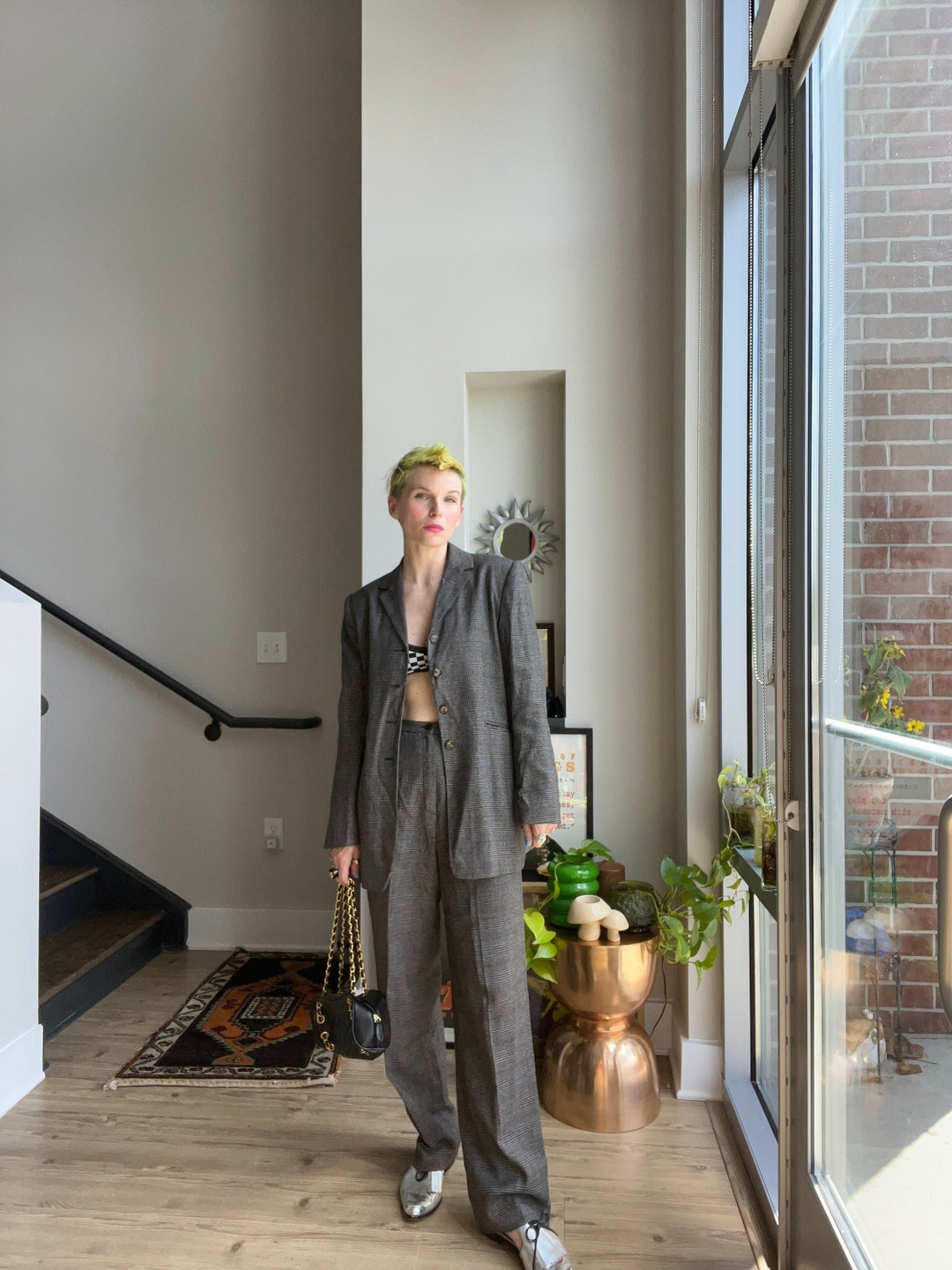 VTG 90s Plaid Fall Pant Suit - Etsy