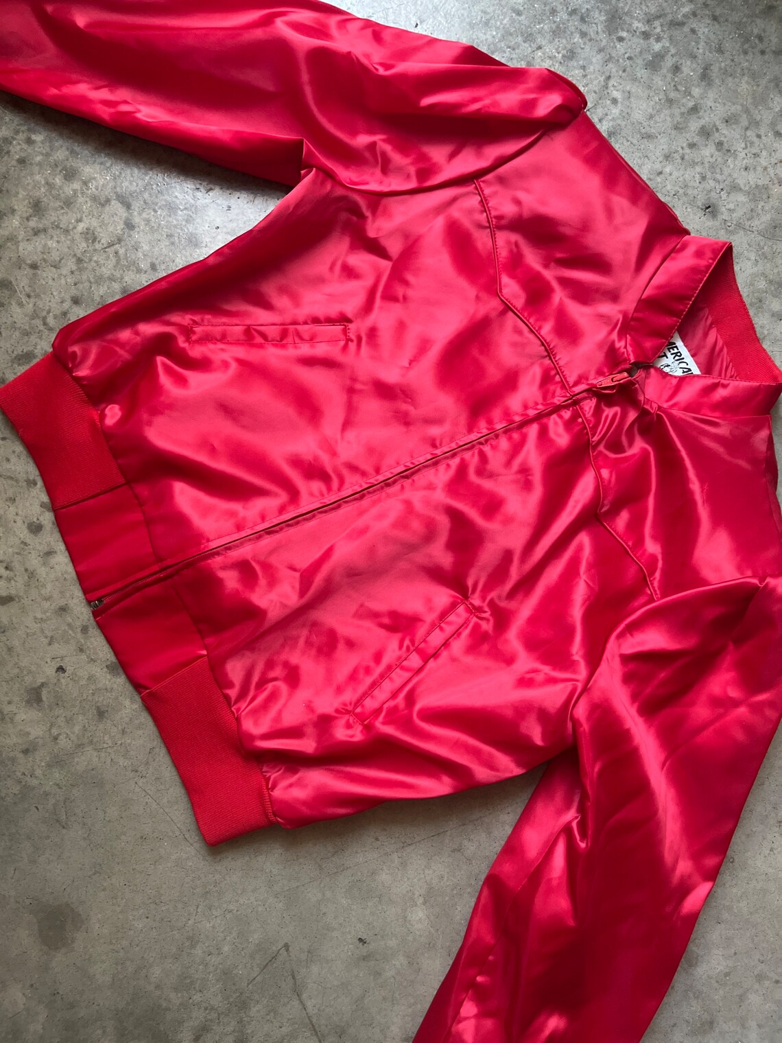 VTG 80s Red Western Nylon Bomber Jacket - Etsy