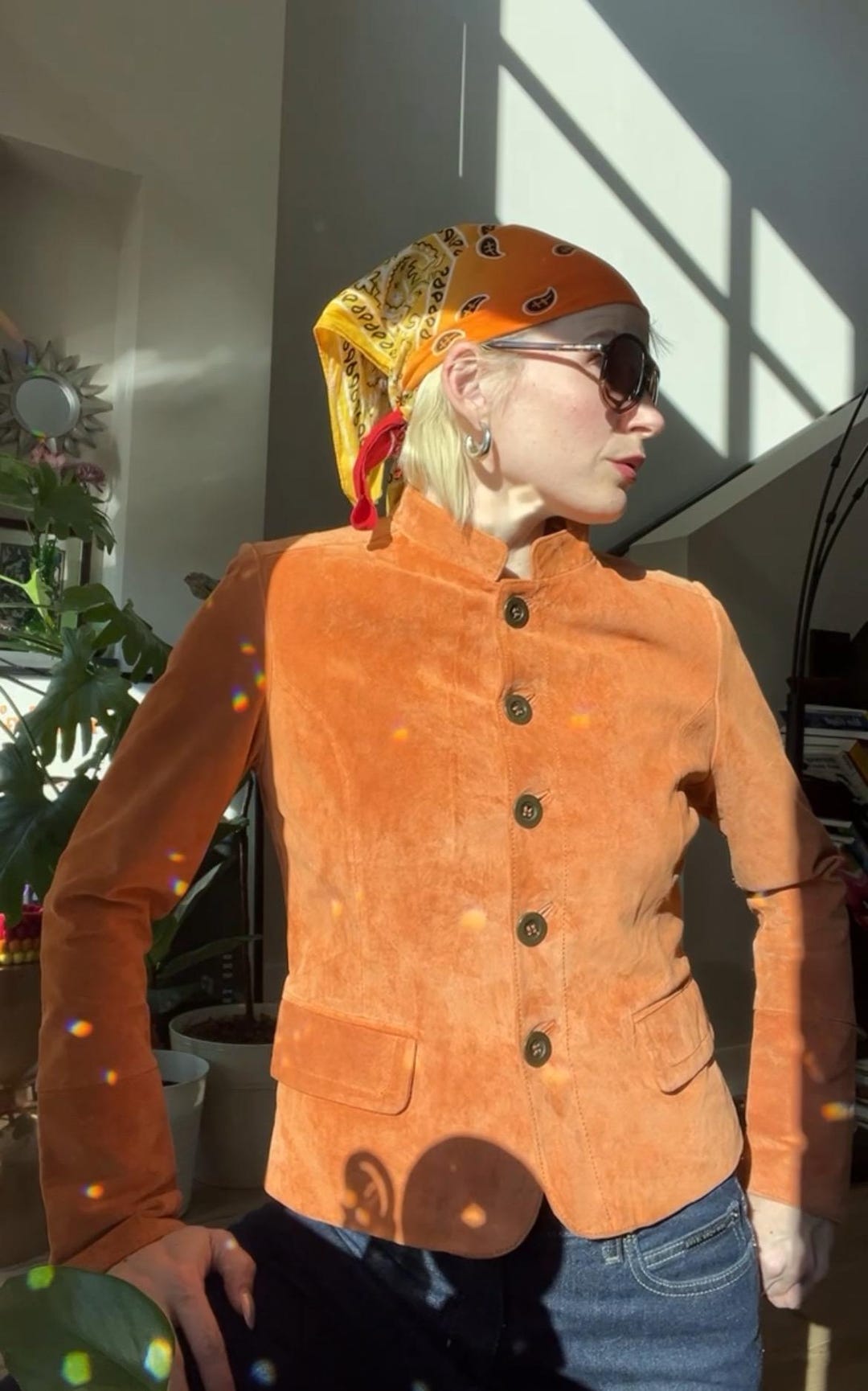 VTG Y2K Orange Suede Jacket - Etsy