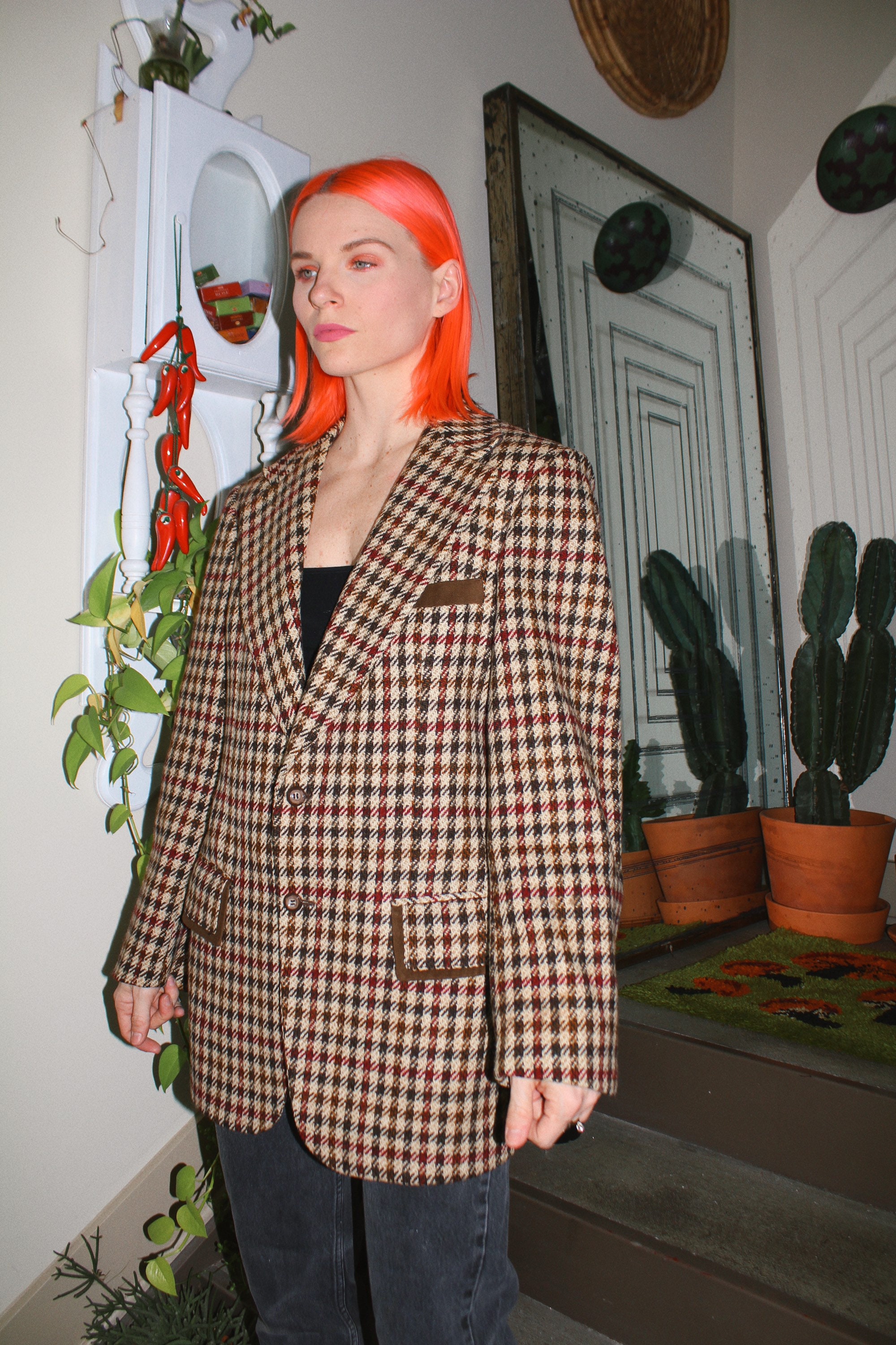 70s Wool Plaid Blazer