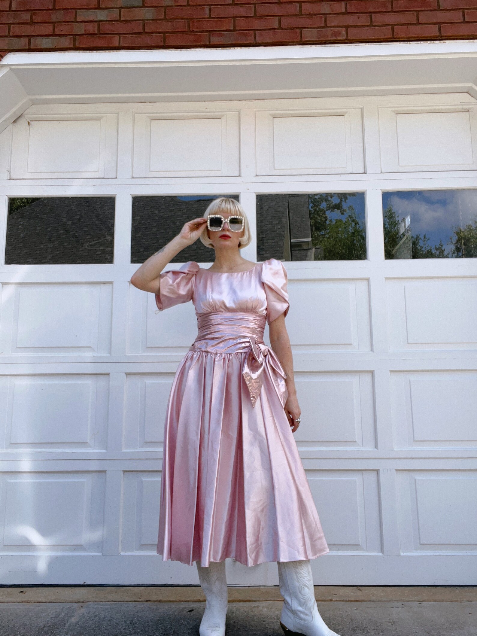 VTG 80s Pink Satin / Pink Metallic Bow - Etsy