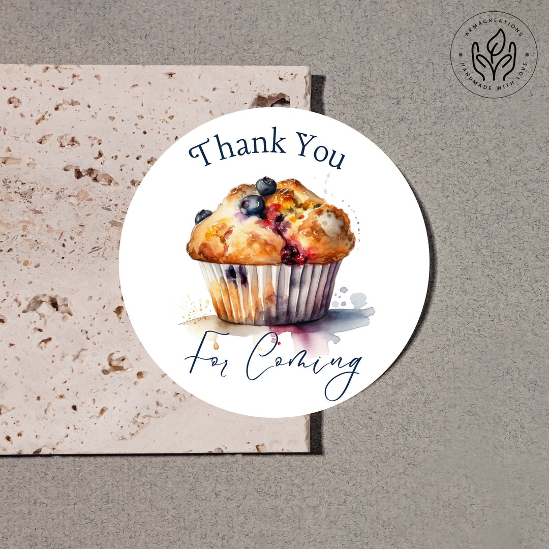 Muffin Thank You Stickers Muffin Stickers Muffin Tag Muffins With Mom ...