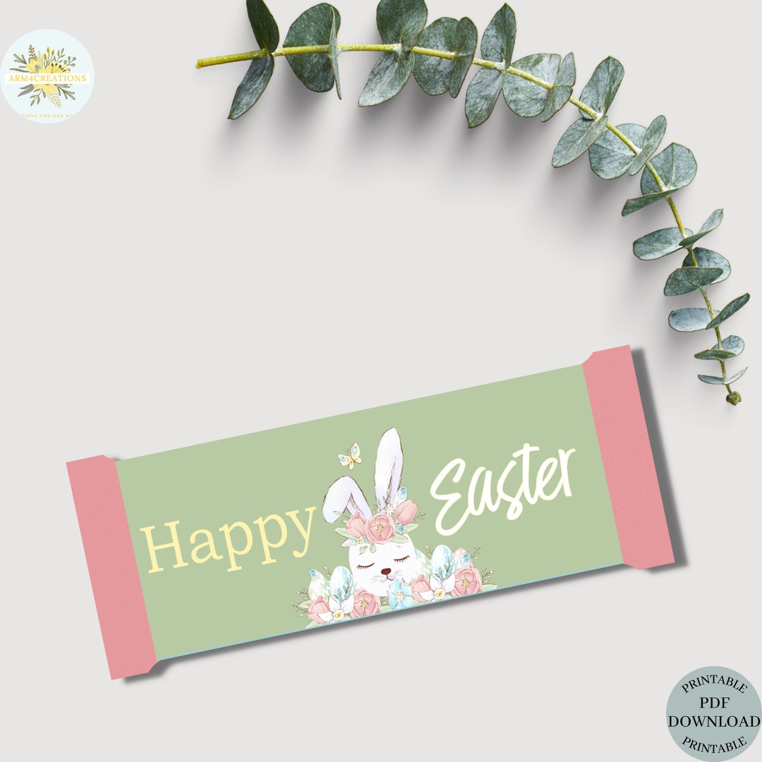 Easter Candy Bar Wrapper Easter Basket Ideas Easter Chocolate Bunnies ...