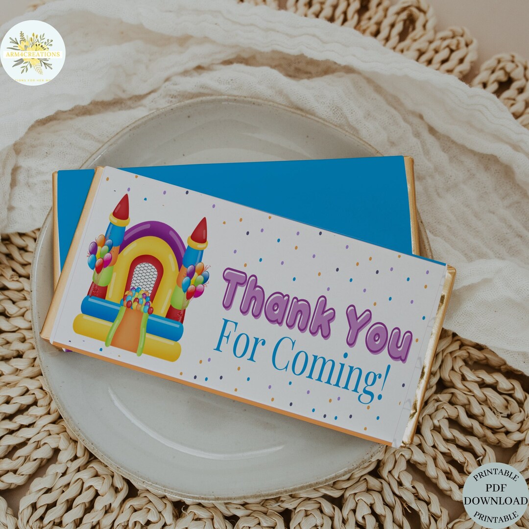 Bounce House Party Favor Bounce House Candy Barchocolate Bar Bounce ...