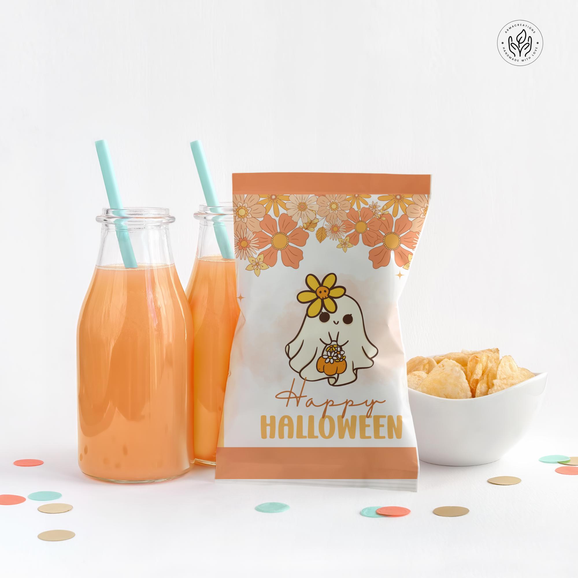 Halloween Chip Bag Retro Halloween Orange Classroom Party Trick or ...