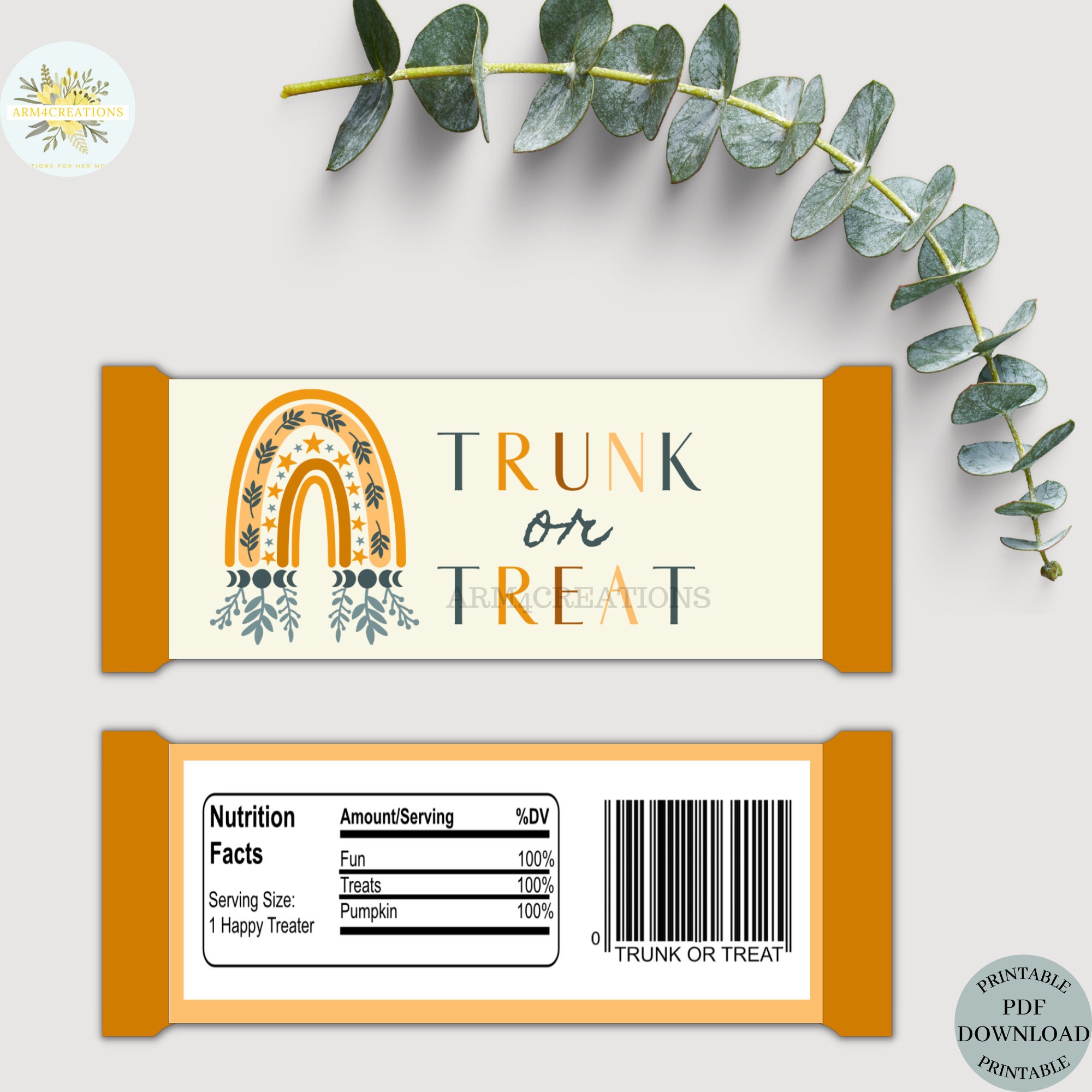 Trunk or Treat Favor Bundle | Chip Bag | Candy Wrapper Label| Water ...