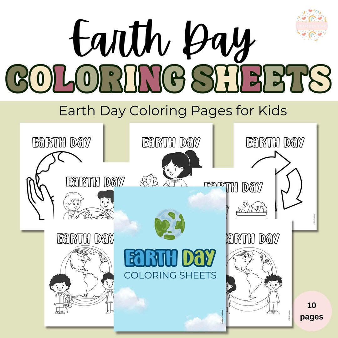 Earth Day Coloring Page Coloring Sheet Earth Day Activity Book Nature ...