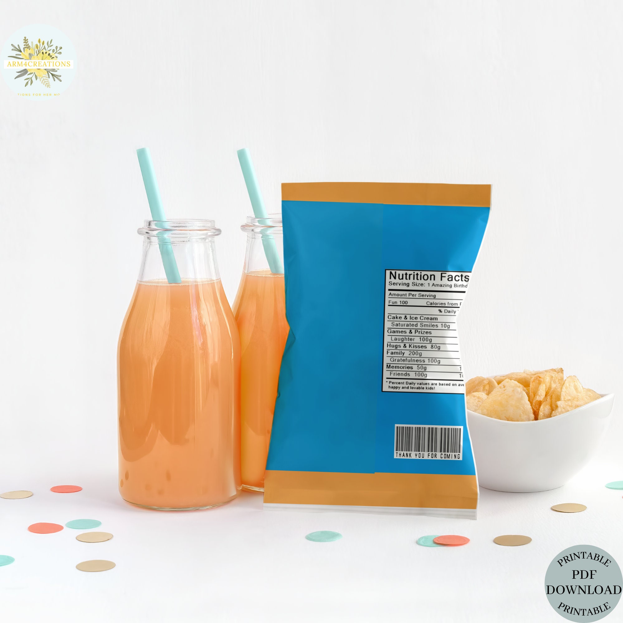 Bounce Party Chip Bag Printable Jump Party Favors Bouncy House Party ...