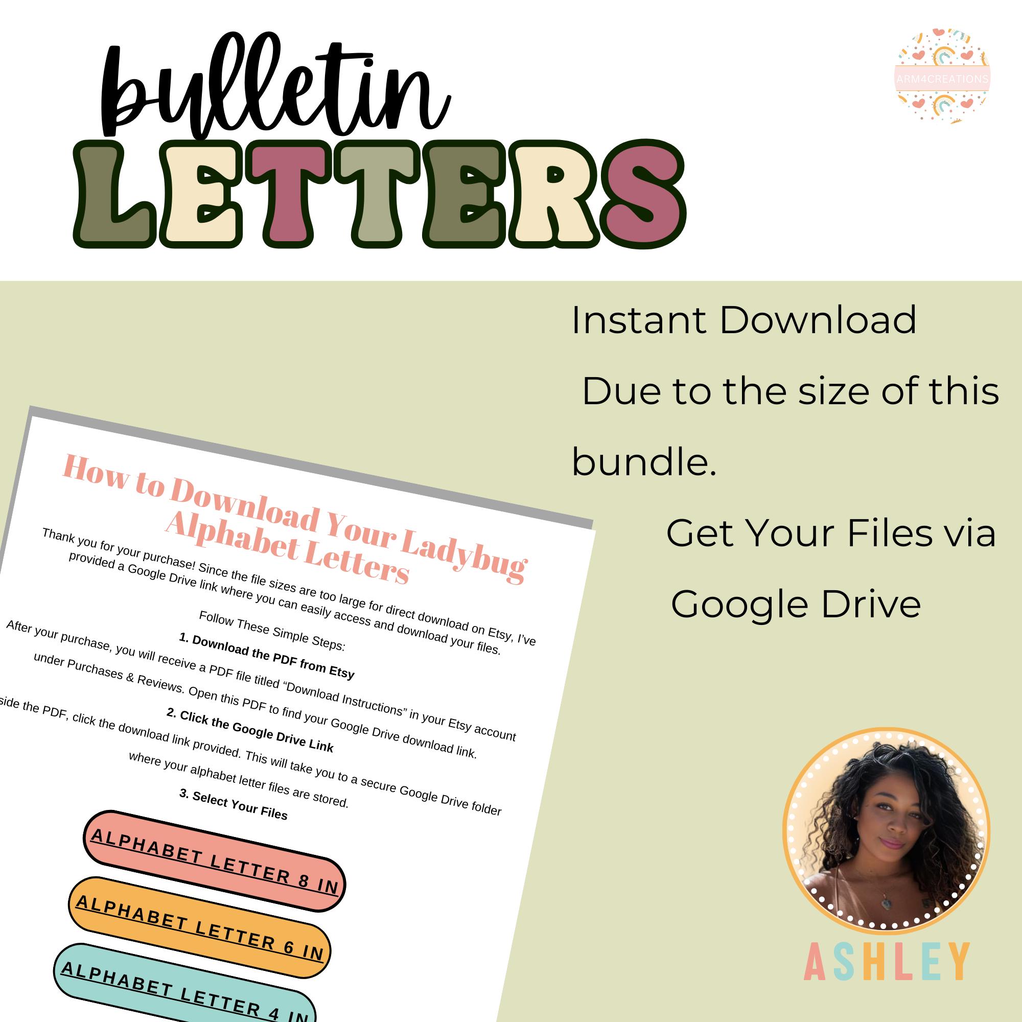 Ladybug Alphabet Posters Classroom Decor A-Z Capital Lowercase Letters ...