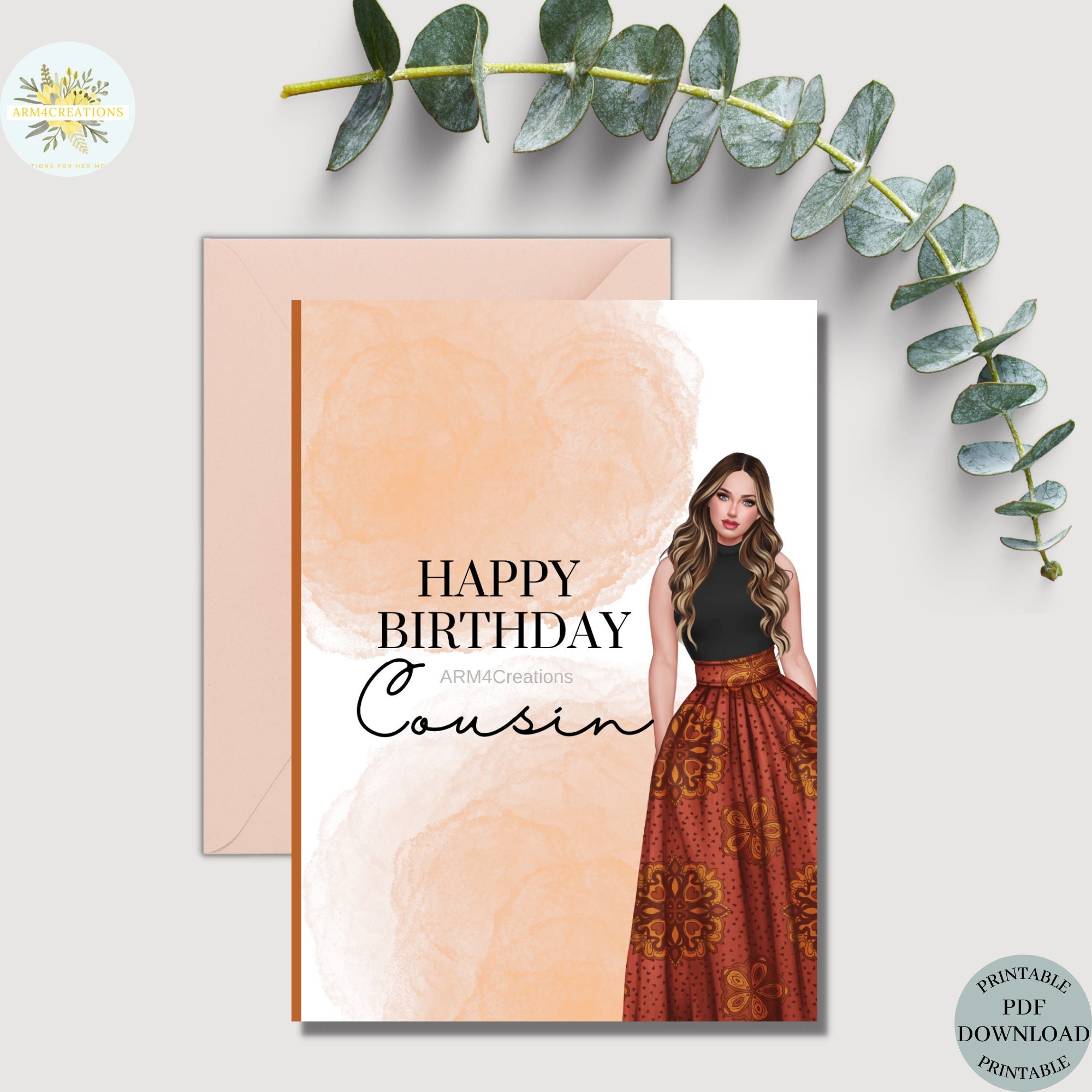 Birthday Card for Cousin Printable Card From Cousin Best Cousin Cousin ...