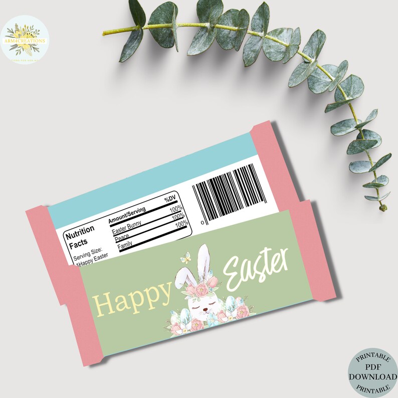 Easter Candy Bar Wrapper Easter Basket Ideas Easter Chocolate Bunnies ...
