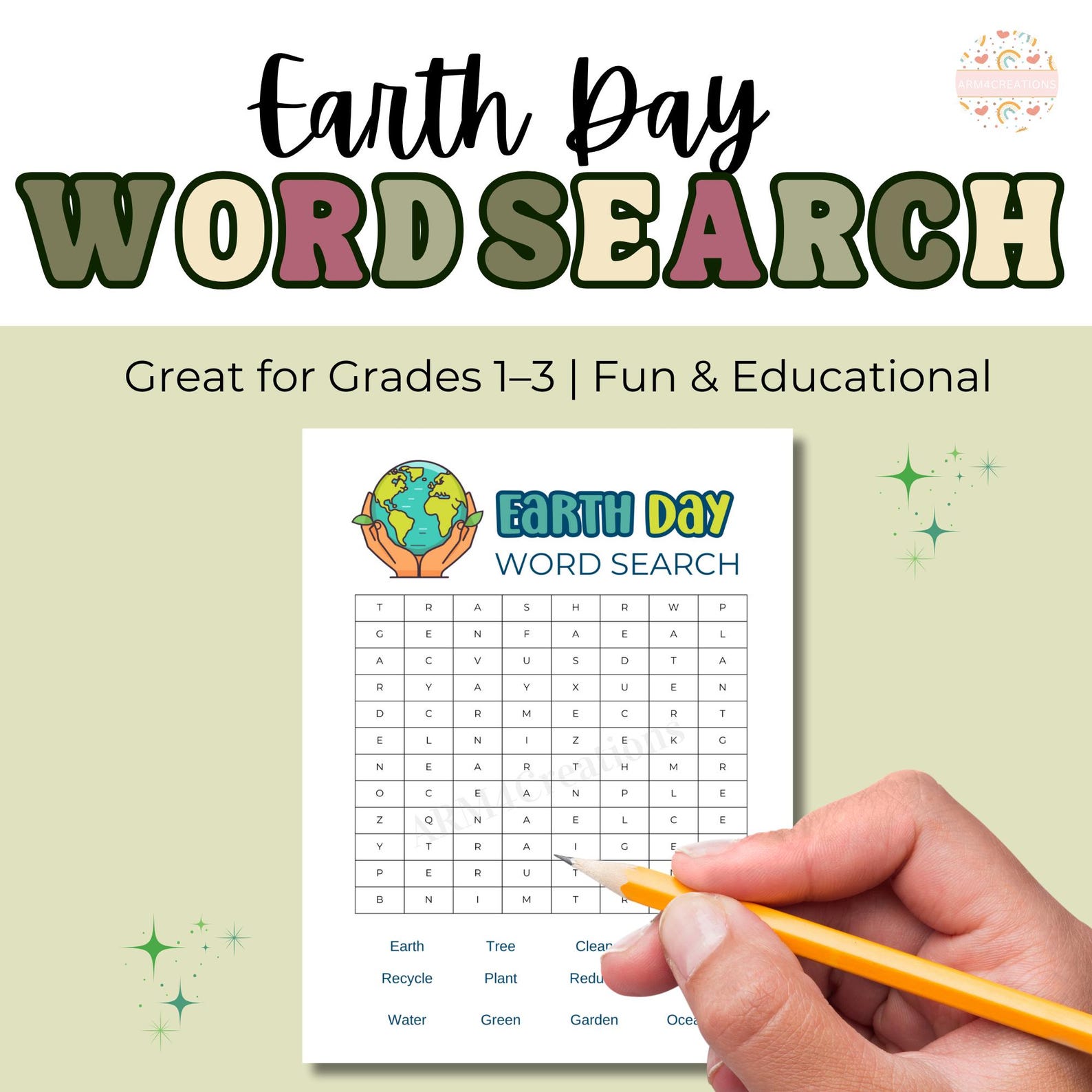Earth Day Word Search Earth Day Activity Earth Day Worksheet Elementary ...