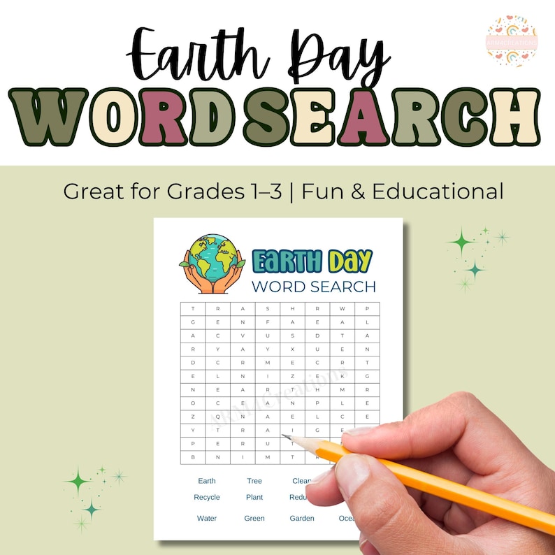 Earth Day Word Search Earth Day Activity Earth Day Worksheet Elementary ...