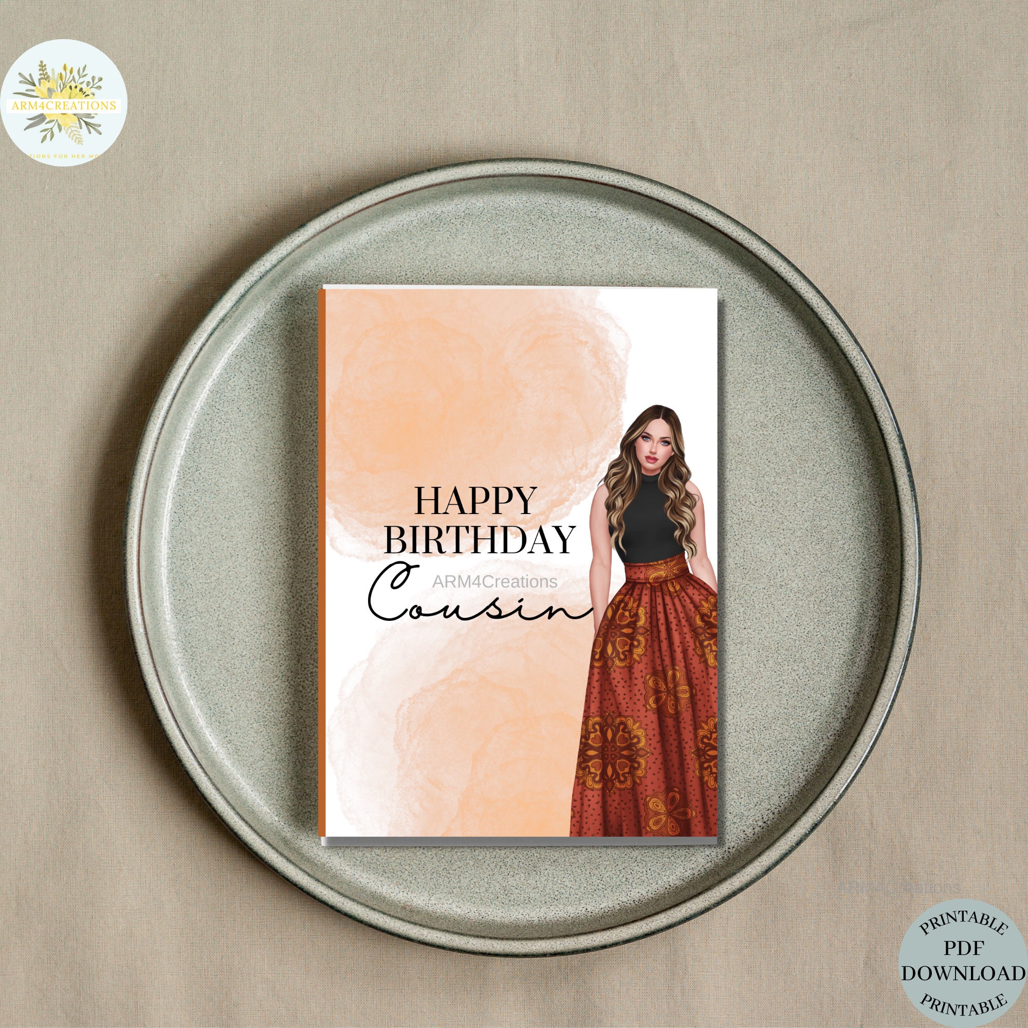 Birthday Card for Cousin Printable Card From Cousin Best Cousin Cousin ...