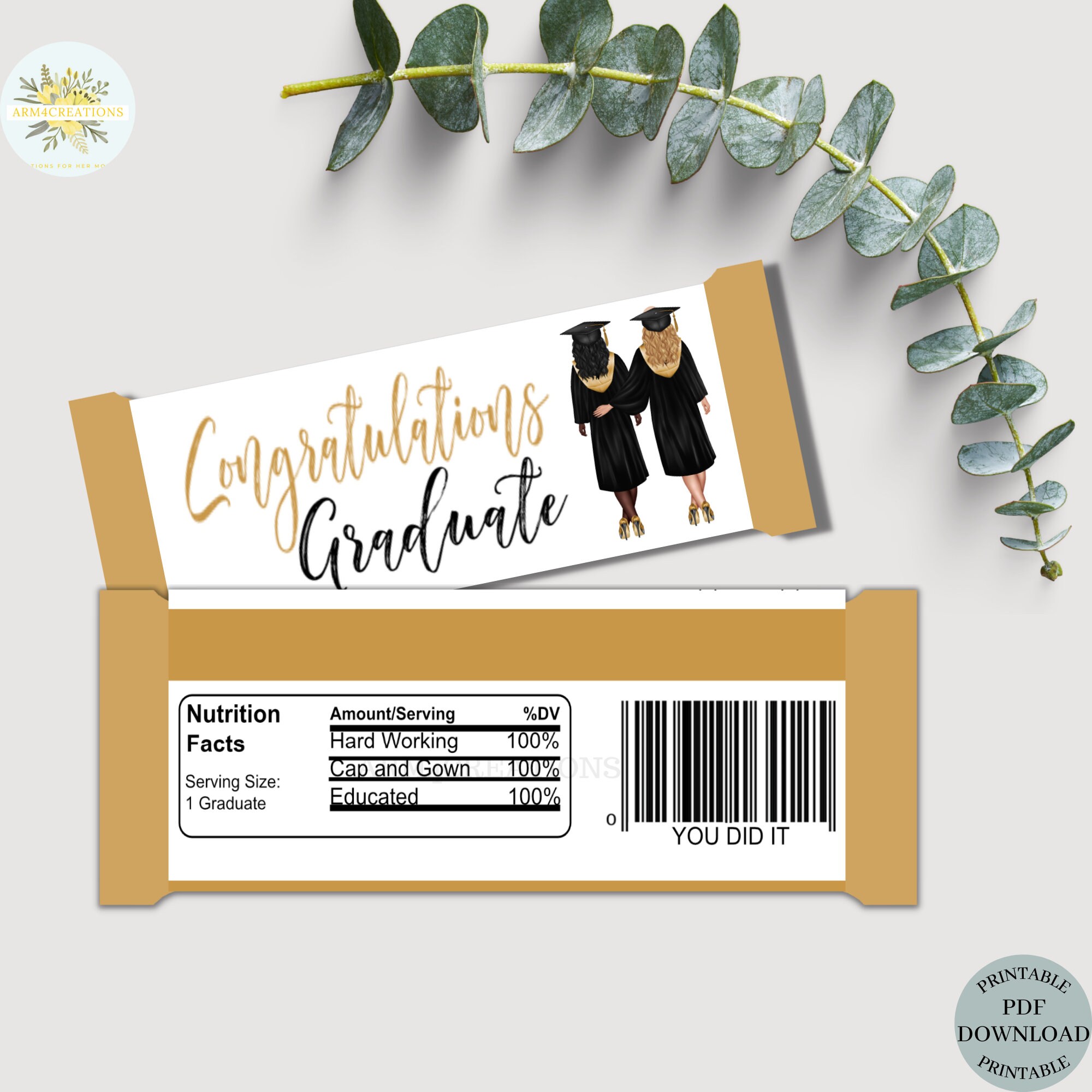Graduation Chocolate Bar Wrapper Graduation Candy Bar Wrappers Labels ...