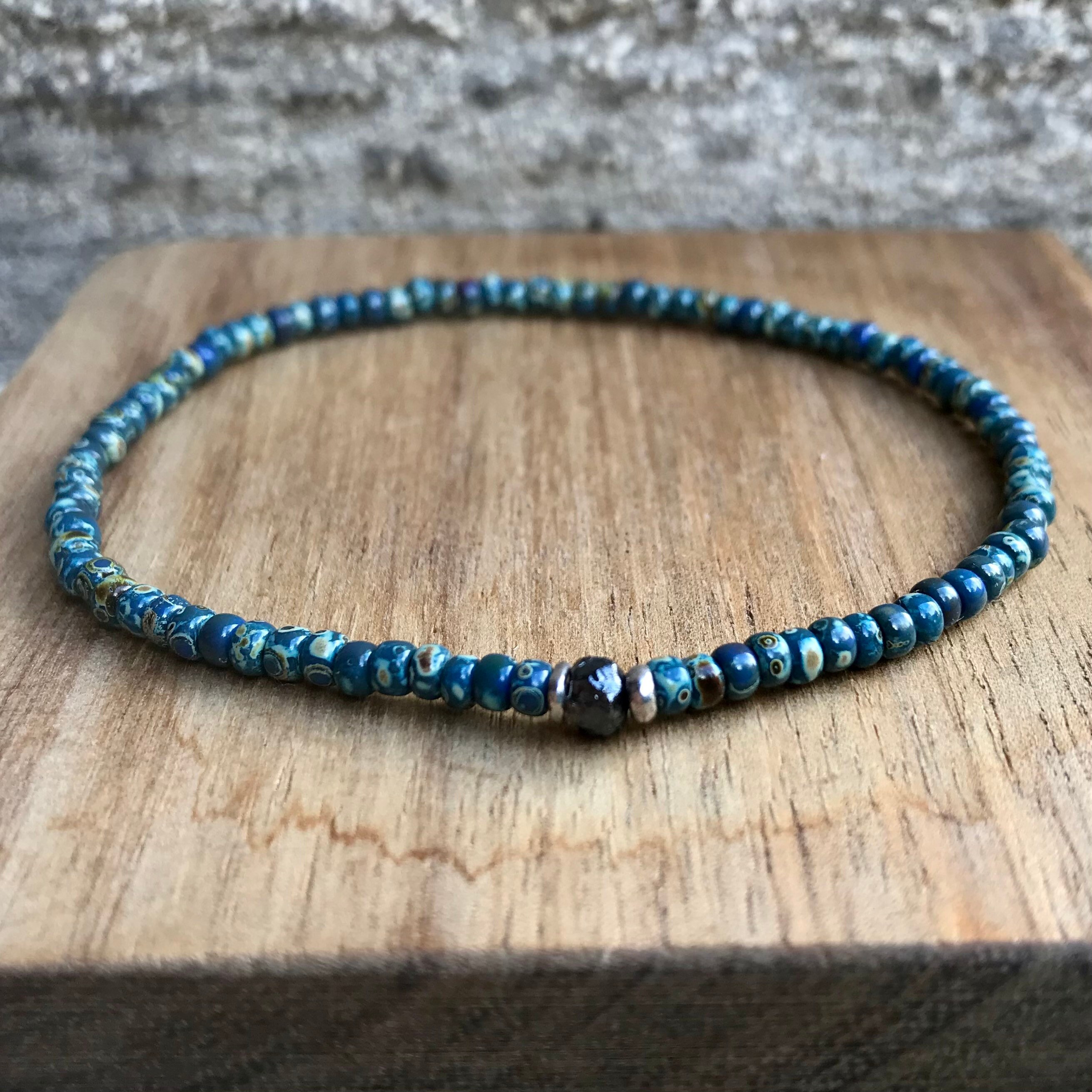 Raw Natural Black Diamond Bracelet Men/ AAA Quality Rare Uncut | Etsy