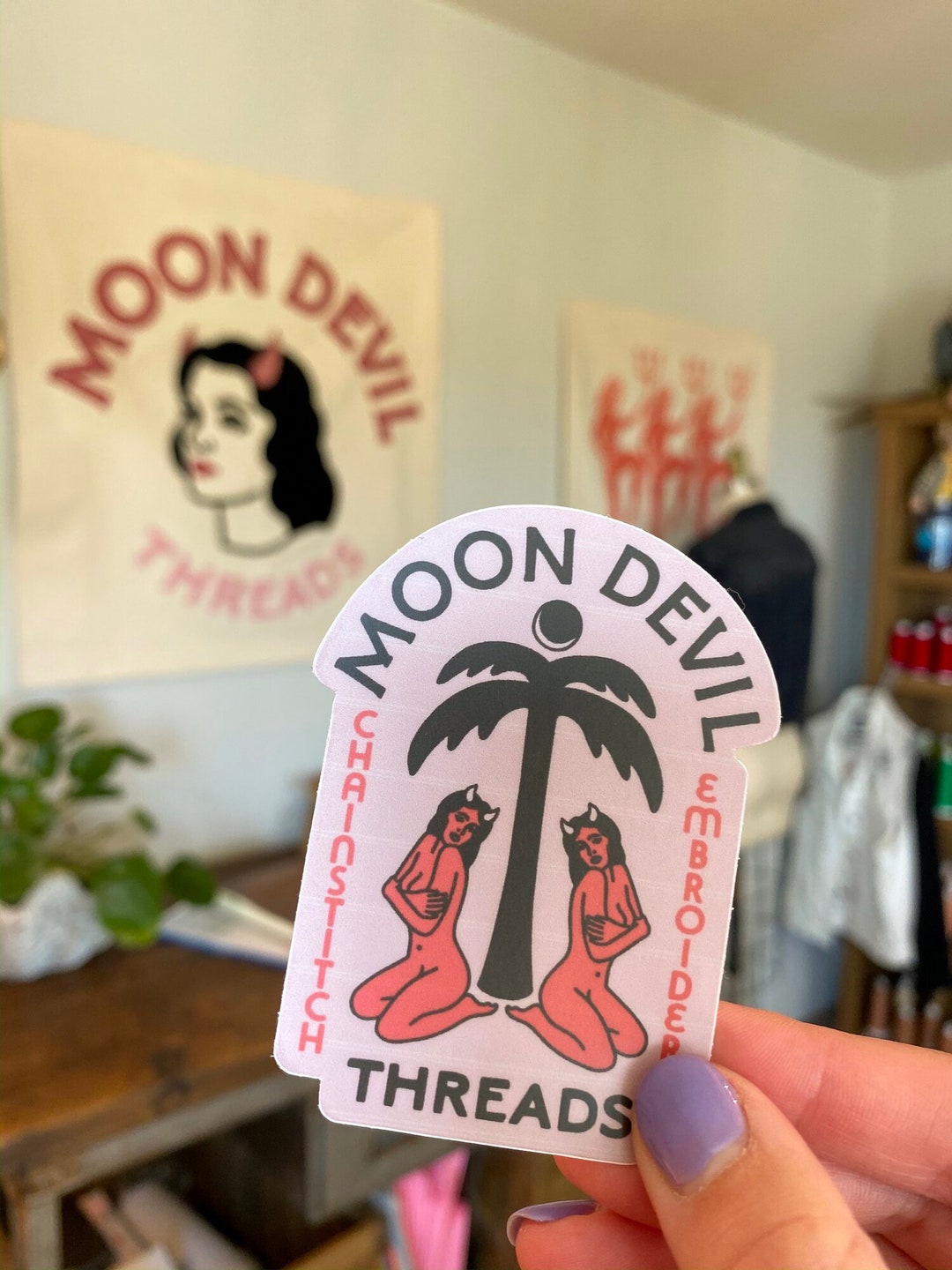 Pin up Girl Devil Sticker - Etsy