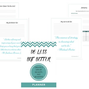 Do Less but Better Printable Planner - Etsy