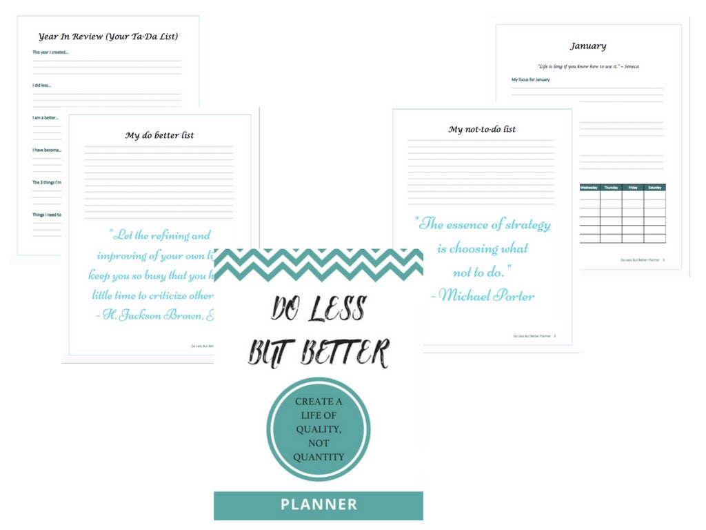Do Less but Better Printable Planner - Etsy