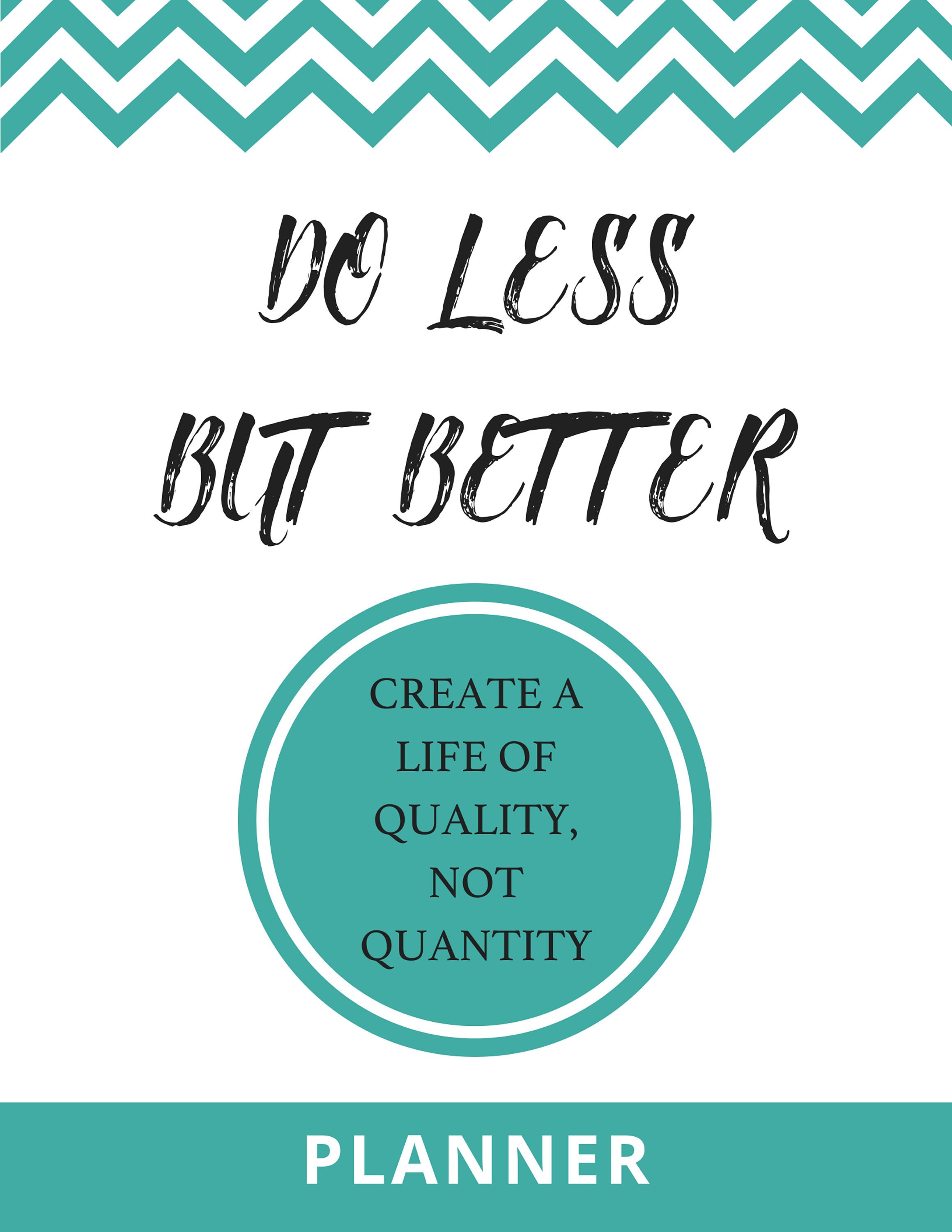 Do Less but Better Printable Planner - Etsy