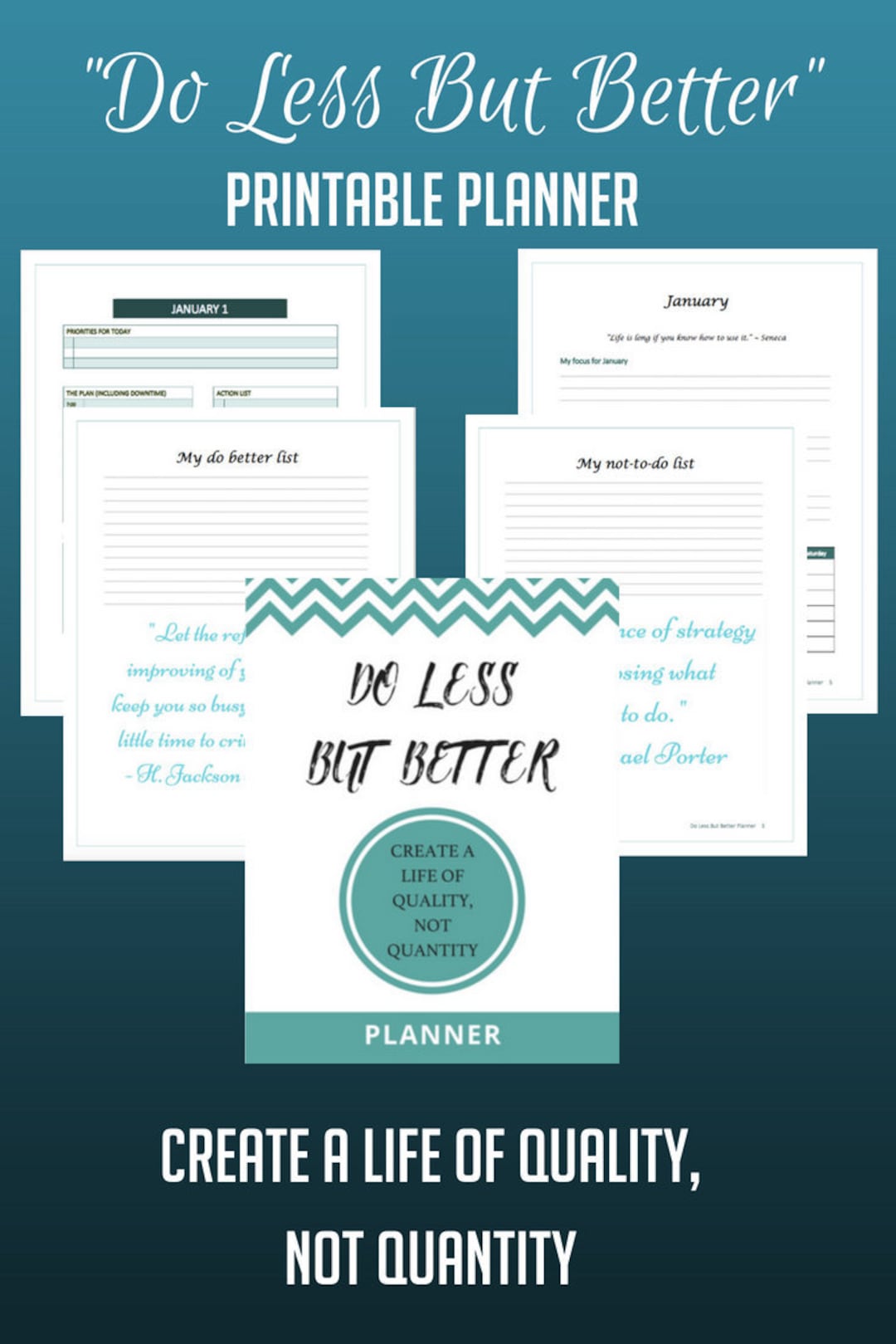 Do Less but Better Printable Planner - Etsy