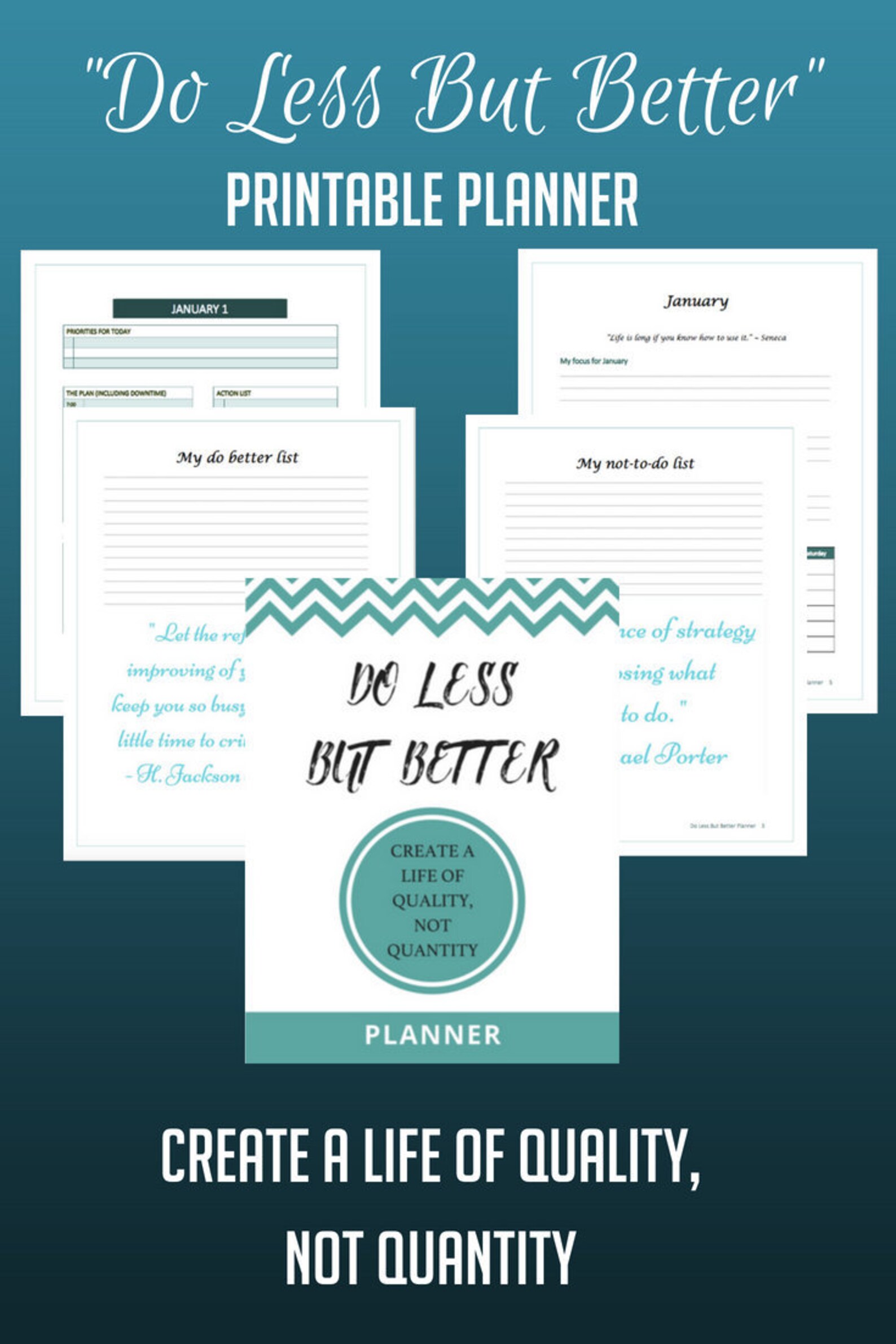 Do Less but Better Printable Planner - Etsy