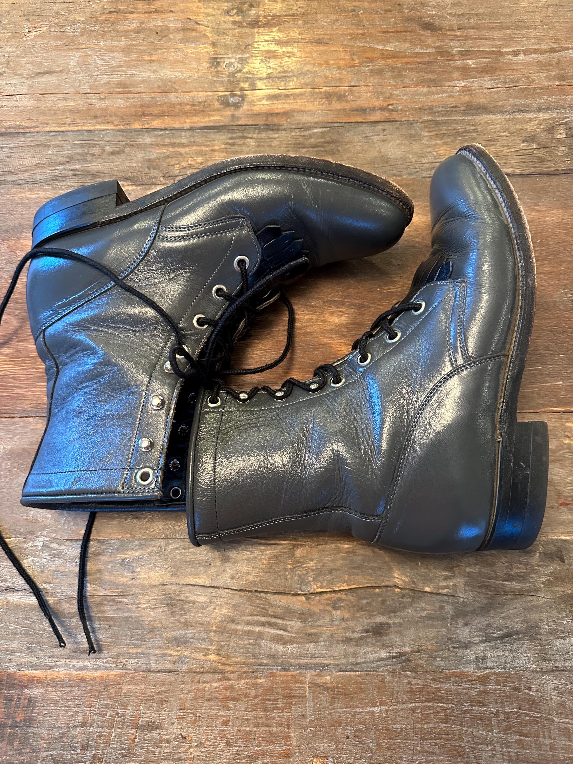 Vintage Justin Roper Lace up Boots - Etsy