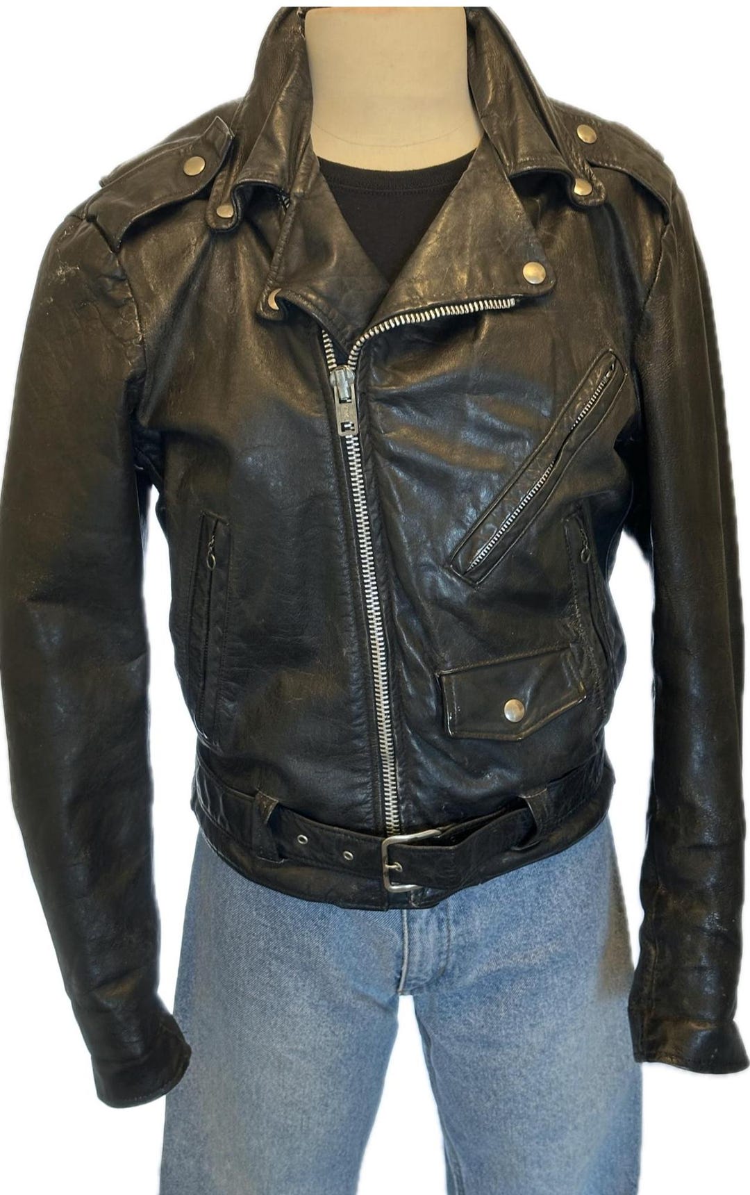 Excelled Made in USA Leather Motorcycle Jacket 36 XS - Etsy