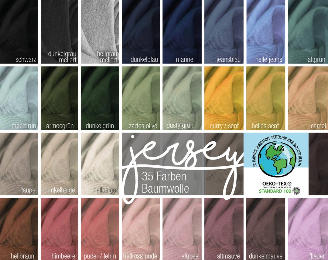 Baumwolljersey Uni / JERSEY Meterware / Jerseystoff / Jerseystretch ...