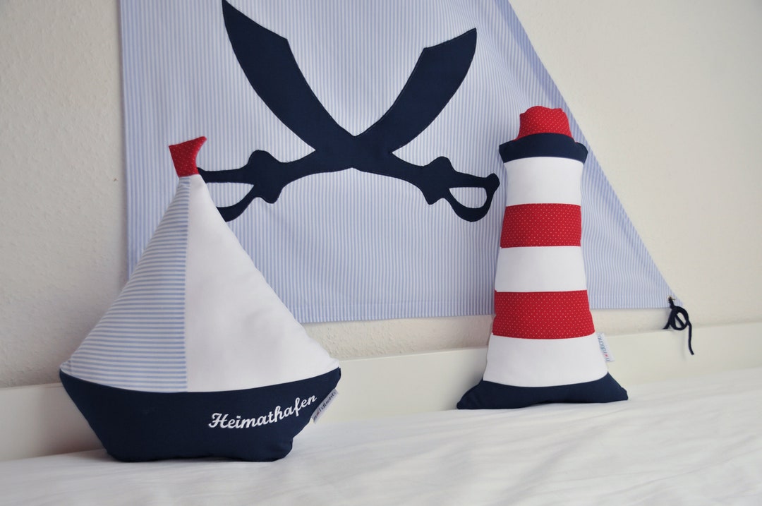 Crib Sails Maritime Striped Bed Sails Crossed Sabers - Etsy UK