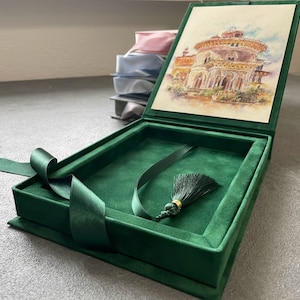 Vertical Empty 5x7 Velvet Box With Silk Tassel - Etsy