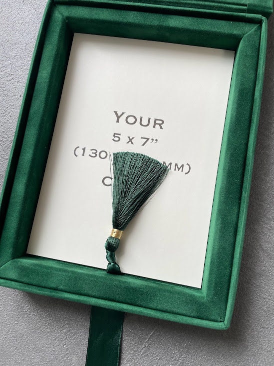 Vertical 5x7 Velvet Invitation Box With Silk Tassel - Etsy